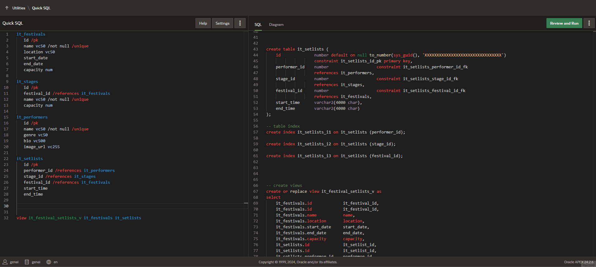 Quick SQL - Enhancements and Generative AI Modelling
